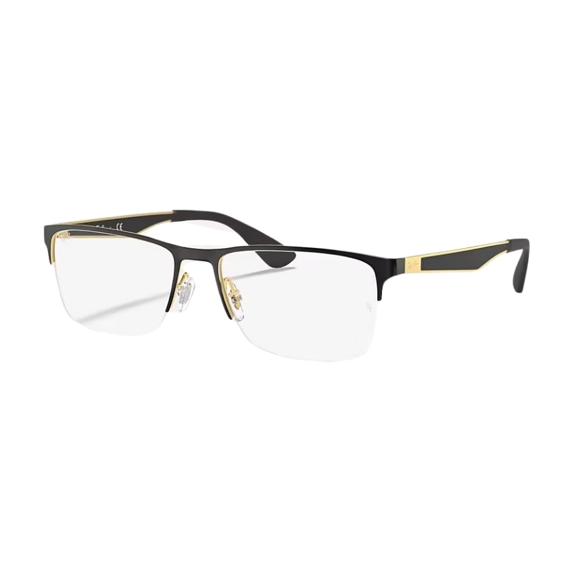 Óculos de Grau Fio de Nylon+Retangular Ray-Ban RX6335 2890 56 RGD.MTL ...