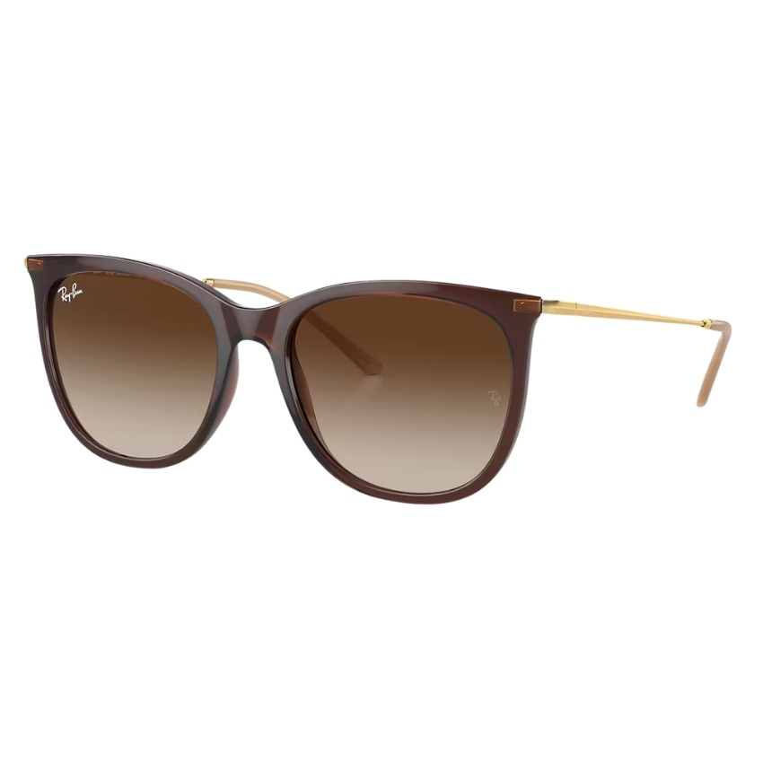 Óculos de Sol Redondo Ray-Ban RB4403L 669013 56 RGD.ACT Marrom+Dourado ...