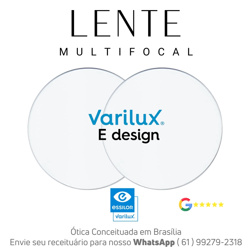 Par de Lentes Multifocal em Dobro Varilux E Design Orma Crizal - Ótica ...