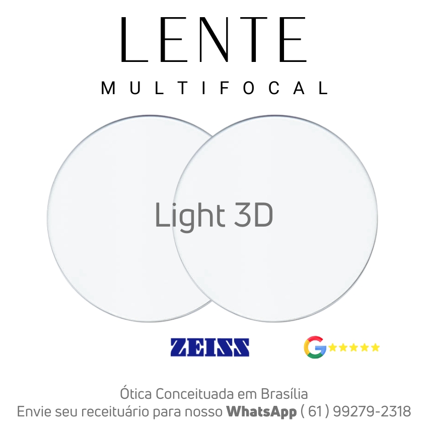 Par de Lentes Multifocal em Dobro Zeiss Light 2 3D Blueguard Duravision ...