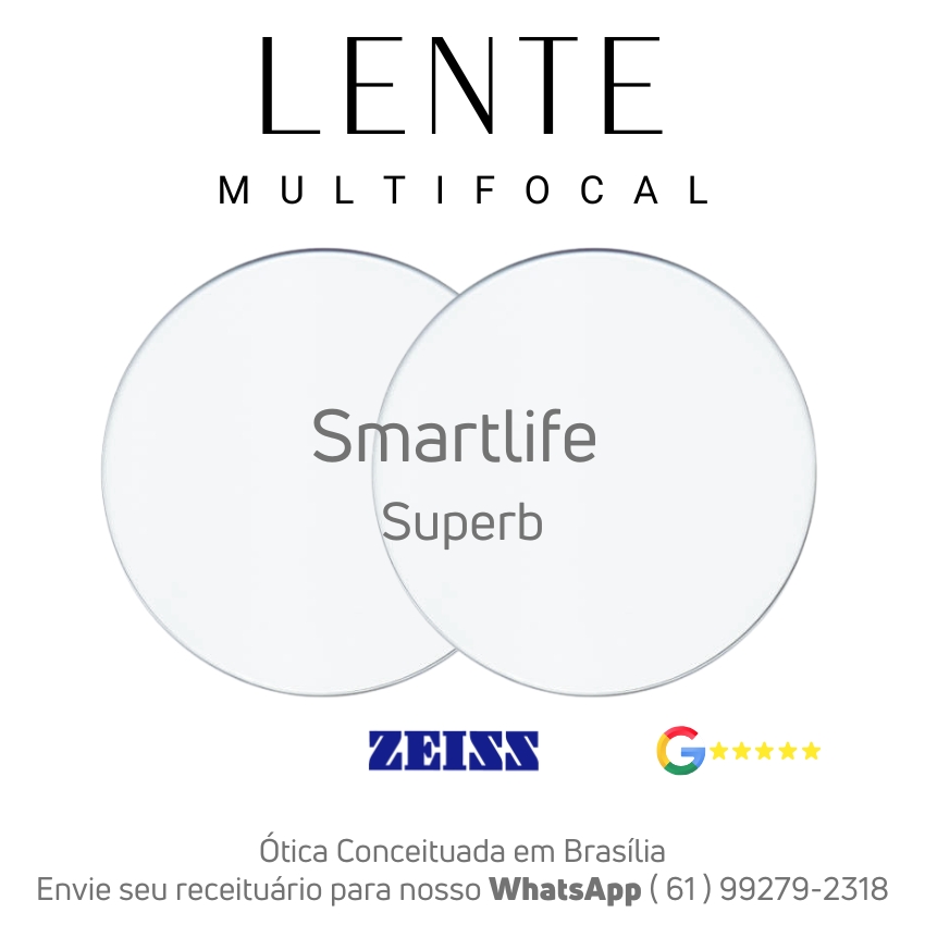 Par de Lentes Multifocal em Dobro Zeiss Smartlife Superb Blueguard ...
