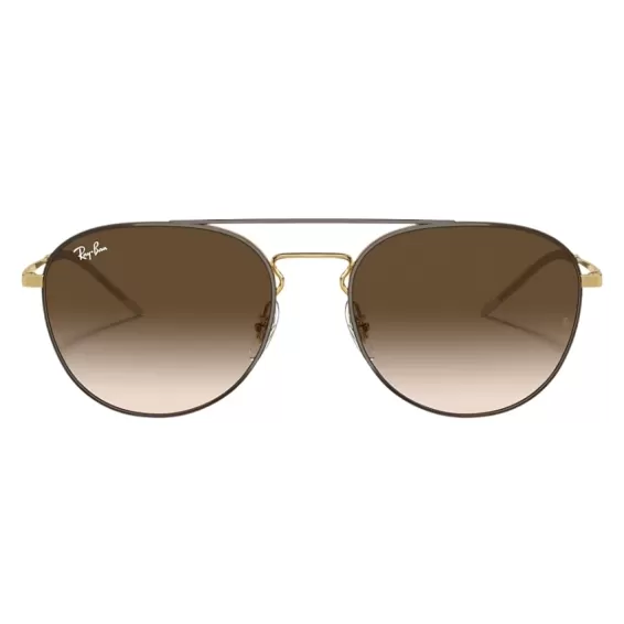 Óculos de Sol Redondo Ray-Ban RB3589 90551355 RGD.MTL Dourado+Marrom ...